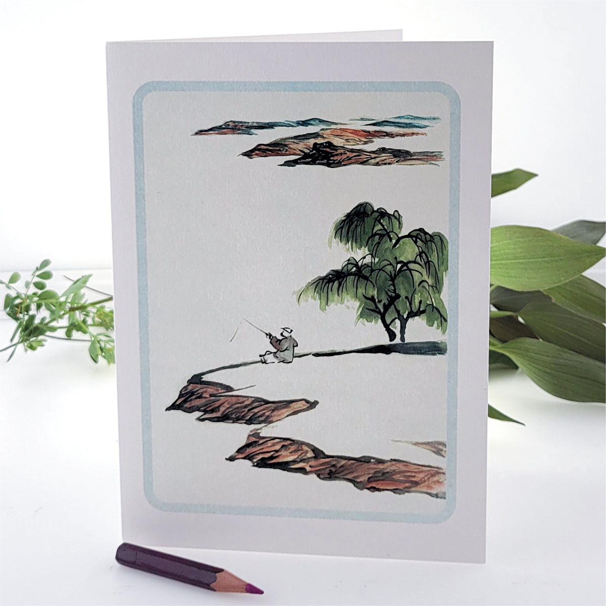 Man Fishing in Lake - Blank - Fishing Card - D12 – Forever cards