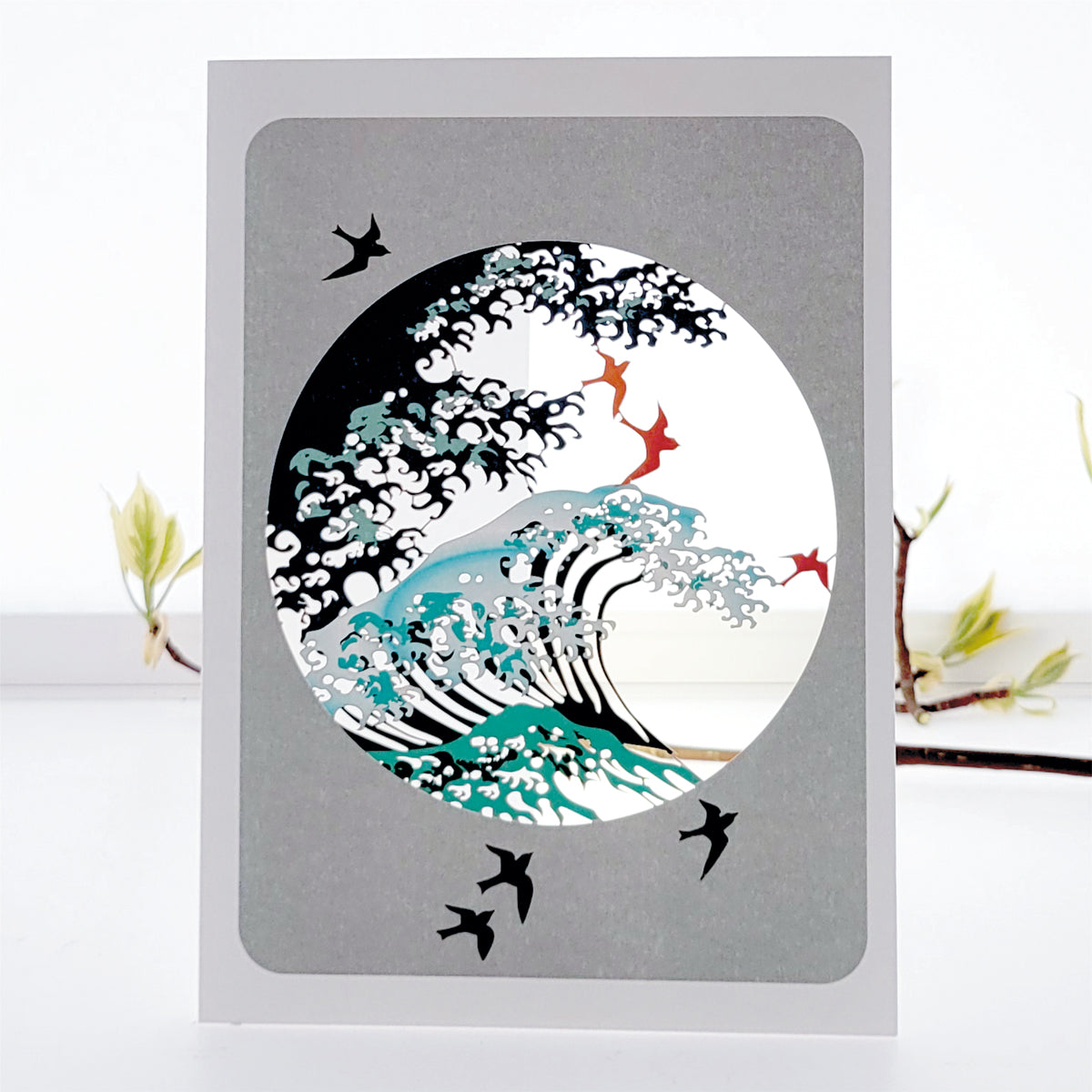 The Great Wave of Kanagawa by Katsushika Hokusai - Blank - Wave Card ...